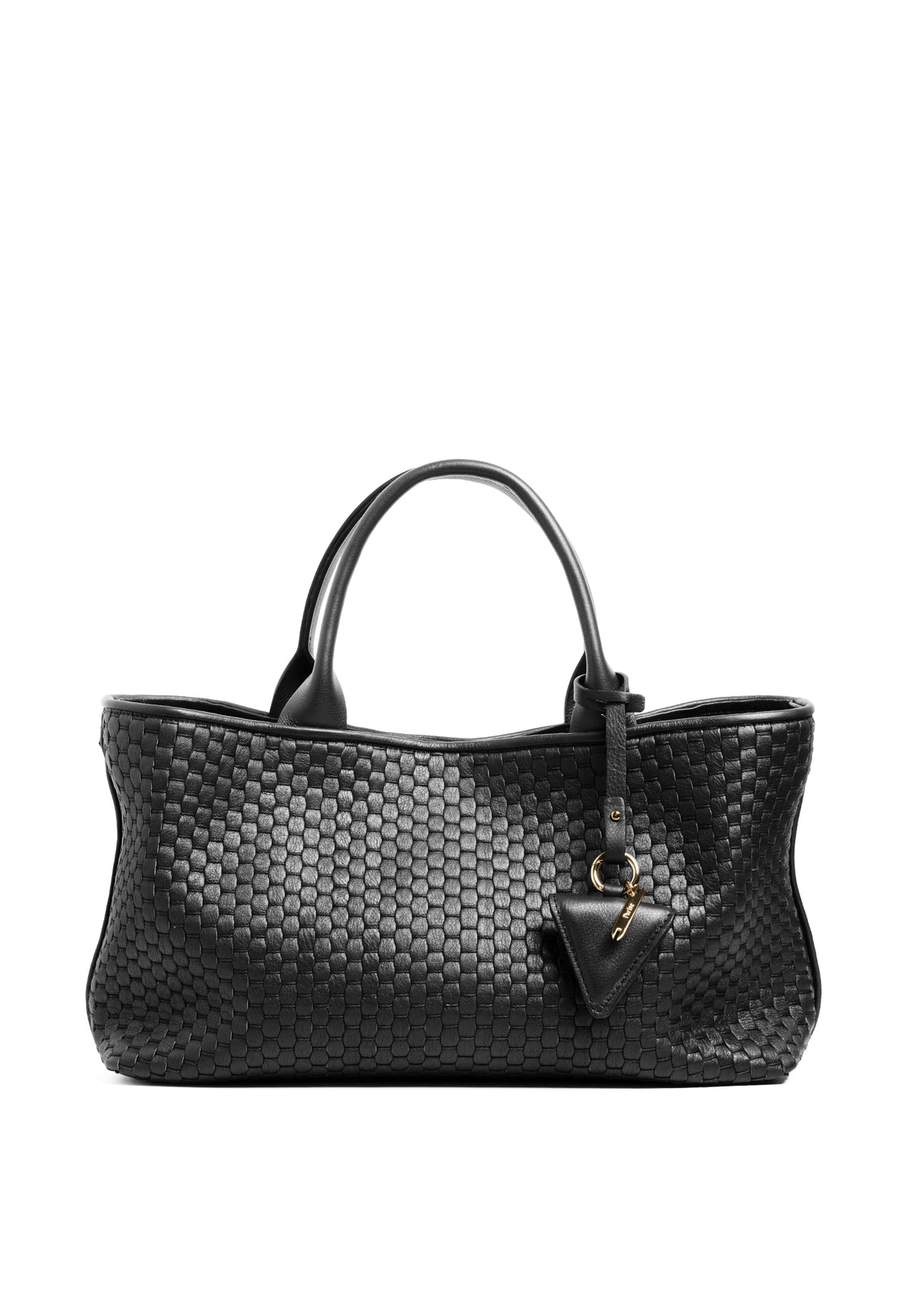 60 Small Tote Black – Handwoven Italian Leather Bag | Parise